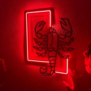 Scorpion Neon Wall Art – Vibrant LED Decor for a Lively Place ...