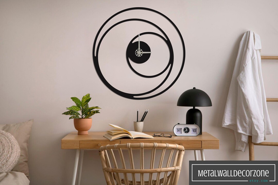 Line Wall Clock, Metal Wall Clock, Wall Clock Large, Wall Clock With ...