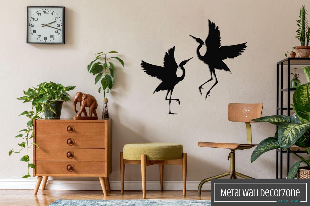 Storks Metal Wall Art, Metal Wall Decor, Wall Hangings, Large Wall ...