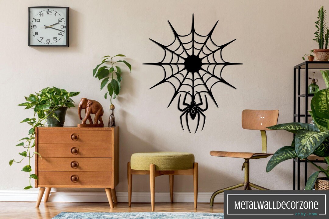 Handcrafted Spider Web Metal Wall Art for Home Décor, Metal Wall Decor ...