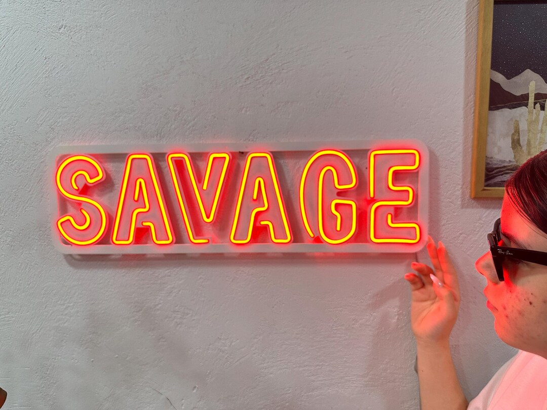 Savage Neon Wall Art – Vibrant LED Decor for a Lively Space, Home Hotel ...