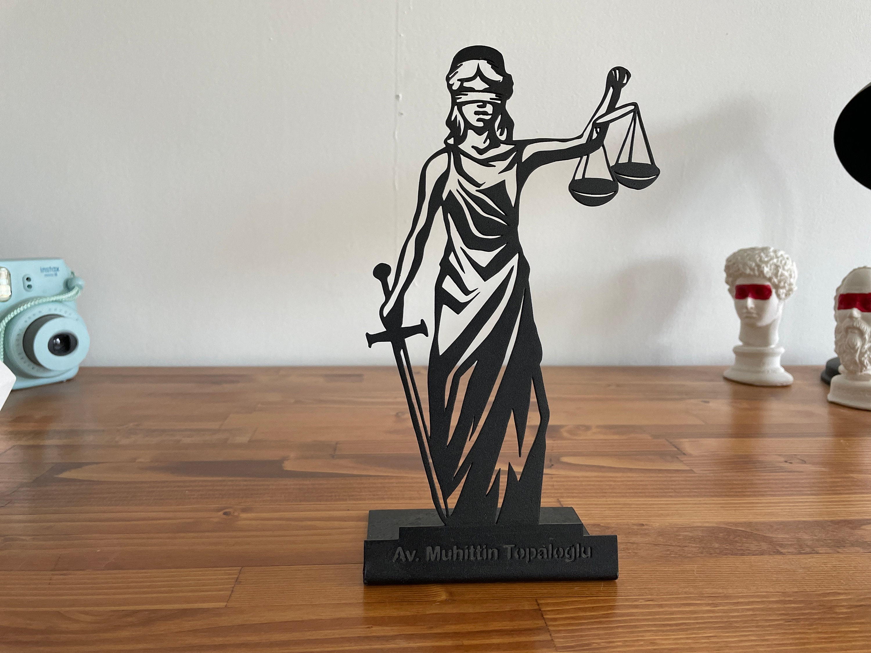 Customizable Lady Justice Desktop Sculpture: Elegant Themis Goddess Art ...