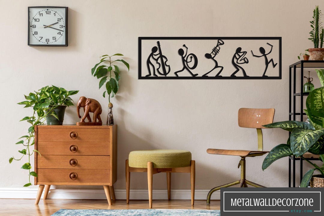 Stickman Orchestra Metal Wall Art, Wall Hangings, Large Metal Wall ...