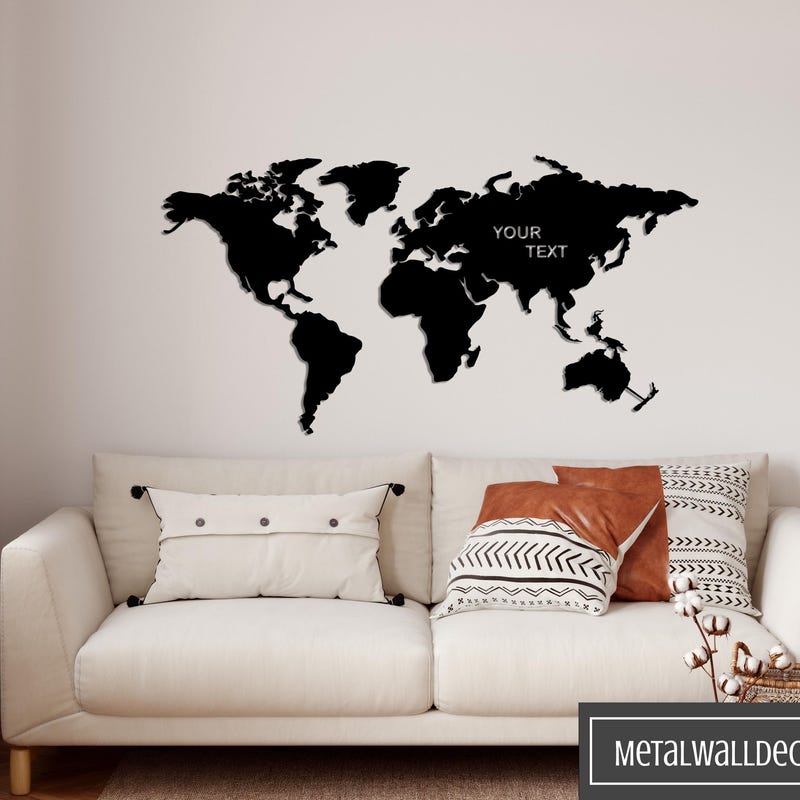 World Map Wall Decor - Etsy