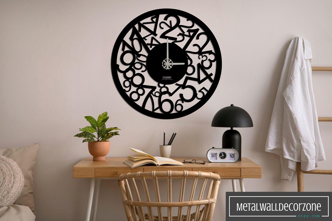 Clock Numbers Wall Clock, Metal Wall Clock, Wall Clock Large, Wall ...