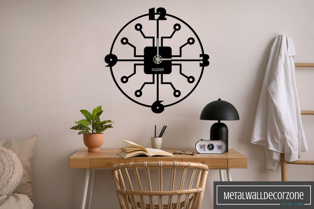 Octopus Wall Clock, Metal Wall Clock, Wall Clock Large, Wall Clock With ...