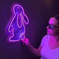 Rabbit Neon Sign, Bunny Hare LED Light, Kids Room Nursery Decor, Animal ...