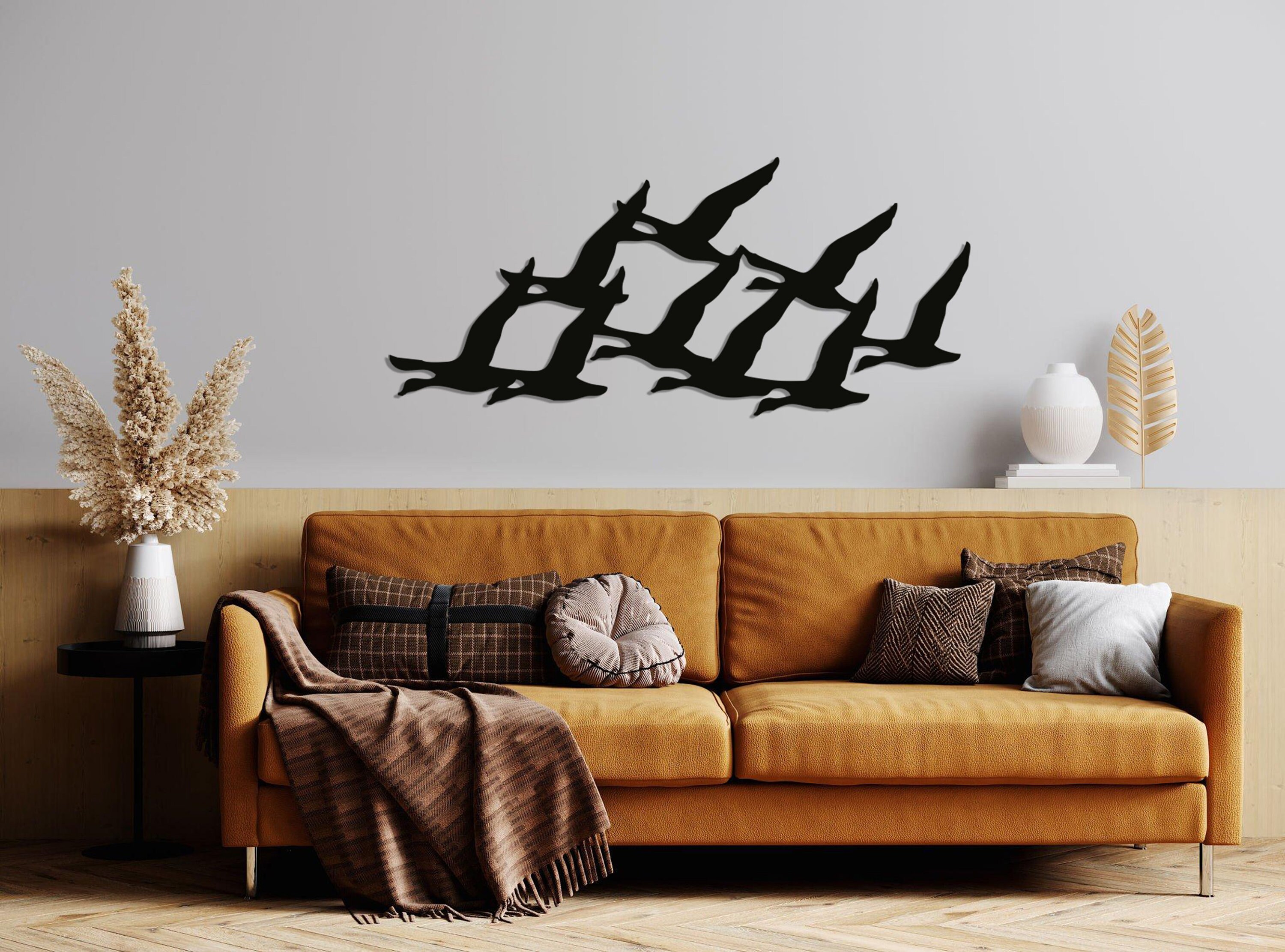 Geese Flock Metal Wall Art, Birds Wall Decor, Kitchen Wall Sign, Wall ...