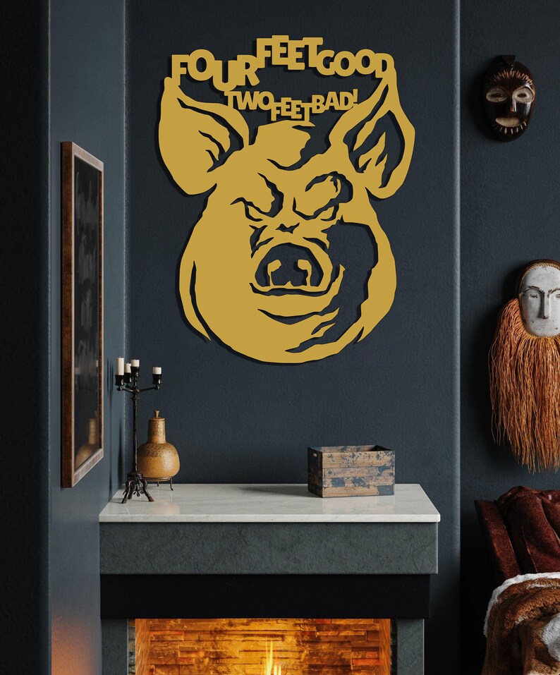 Farm Pig Metal Wall Art, Metal Wall Decor, Farmhouse Decor, Farmhouse ...