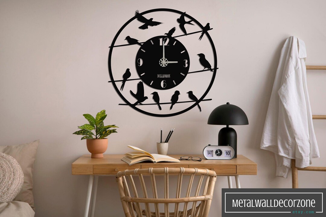 Large Metal Birds Wall Clock: Modern 3D Decor for Bird Lovers - Etsy