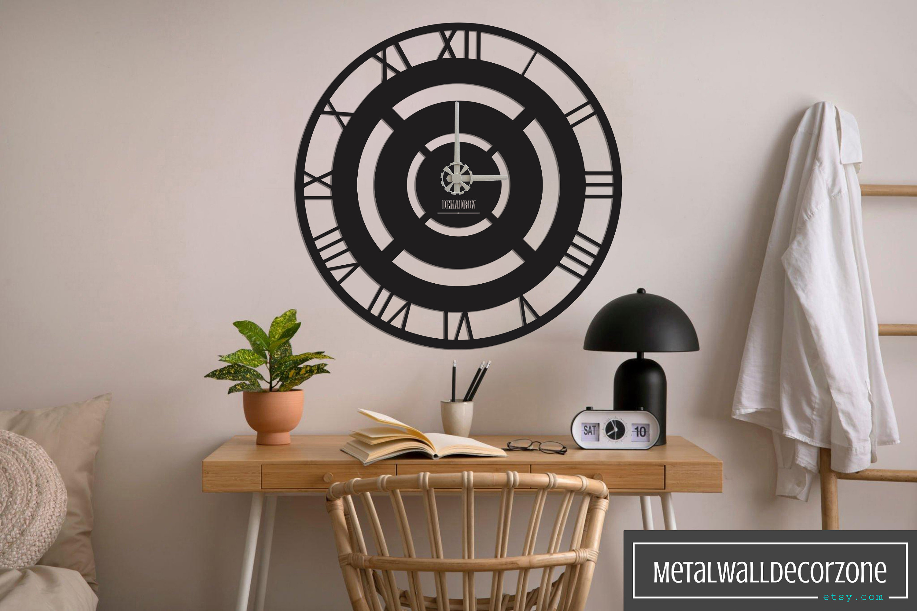 Roman Numbers 2 Wall Clock, Metal Wall Clock, Wall Clock Large, Wall Clock With Numbers, Wall ...