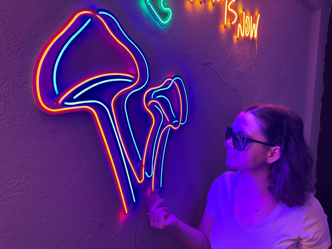 Mushrooms Neon Sign - LED Neon Metal Wall Art for Home Decor | Unique ...