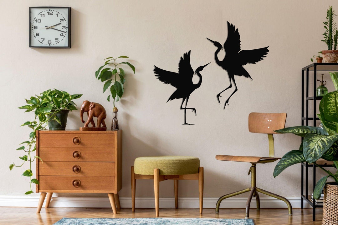 Storks Metal Wall Art, Metal Wall Decor, Wall Hangings, Large Wall Decor, Home Office Decor ...