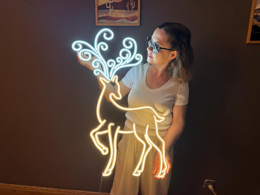 Deer Neon Sign LED Neon Metal Wall Art for Equestrian Lovers ...