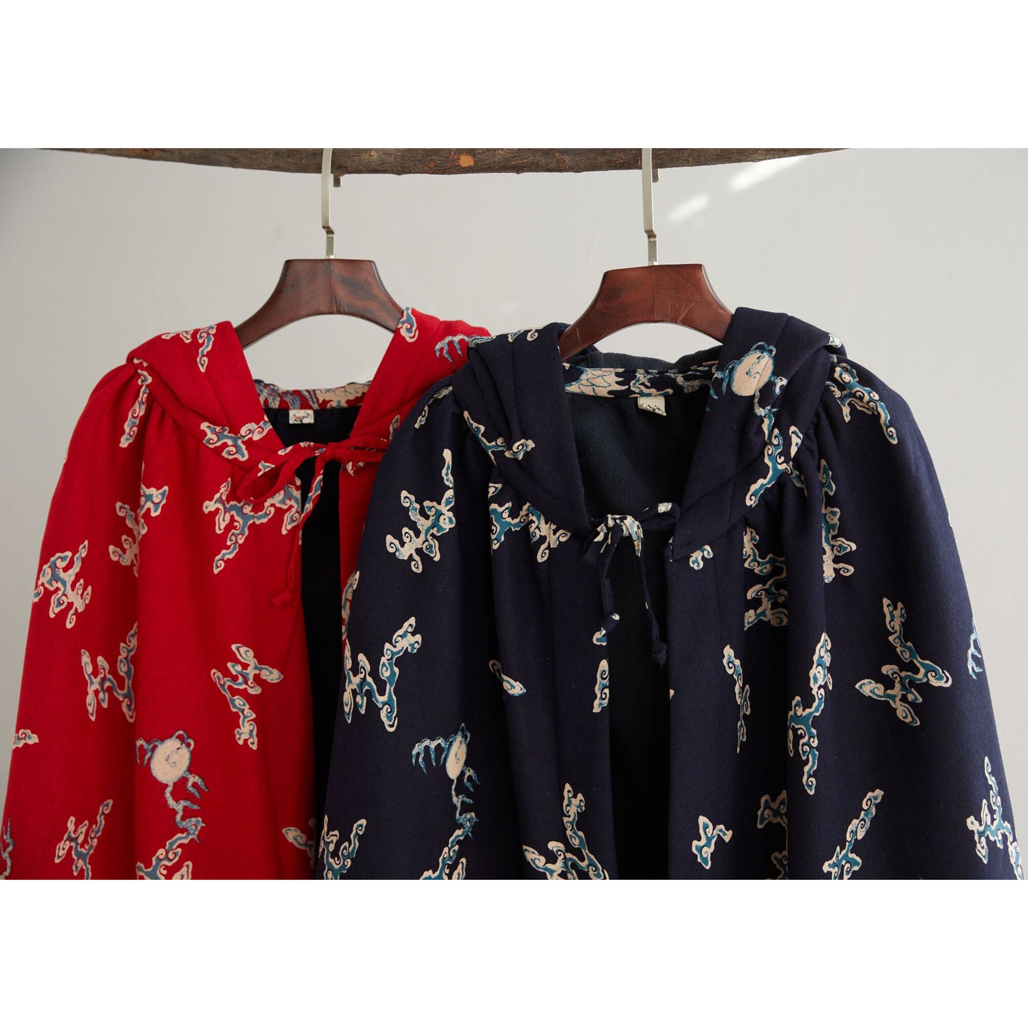 Hanfu Ancient Costume Cloak Shawl, Dragon Pattern Plus Velvet Cloak ...