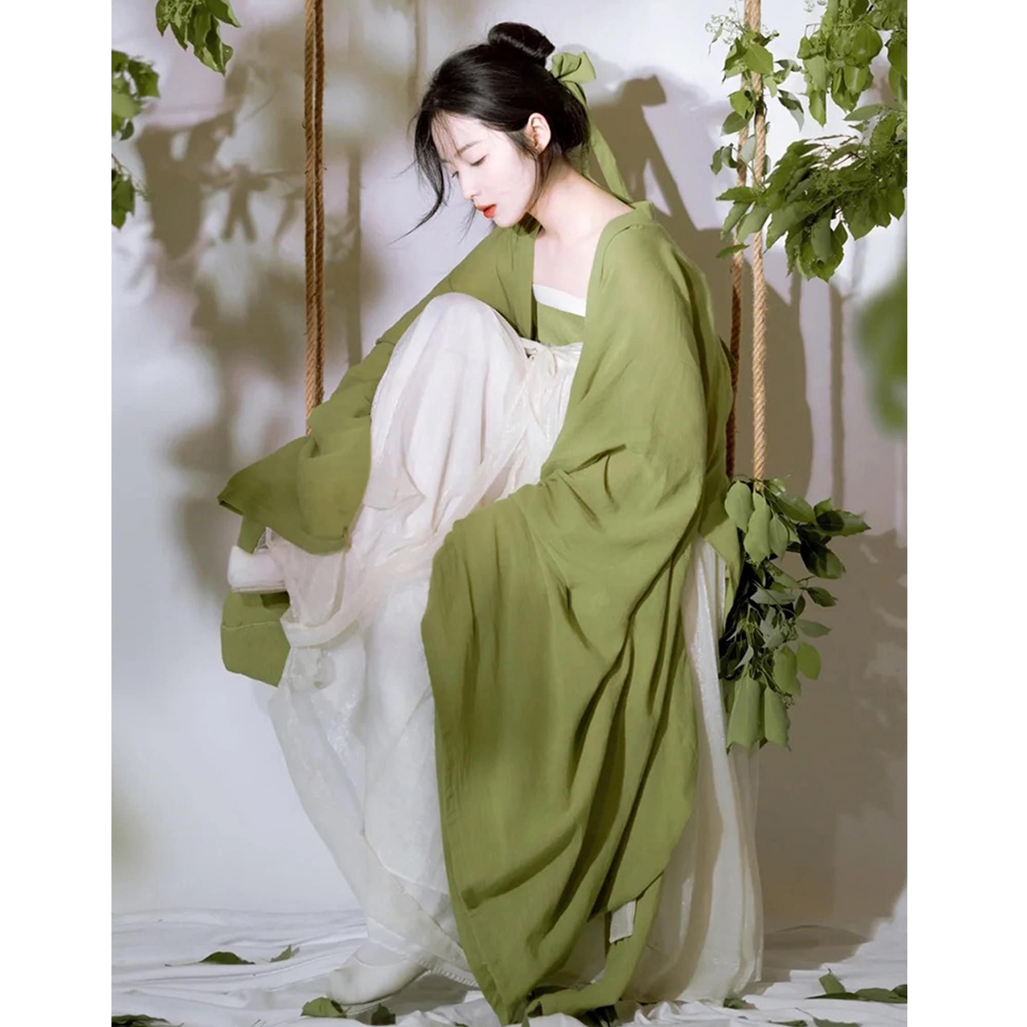 Chinese Style Dress Green Hanfu Wide-sleeve Liuxian Skirt - Etsy