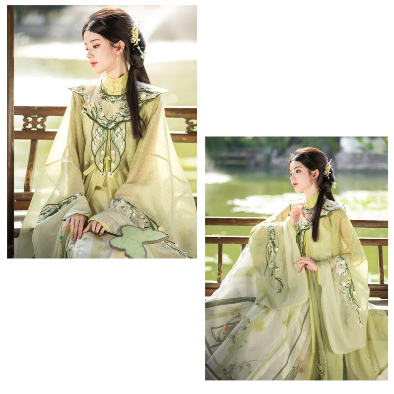 Traje Hanfu original, cárdigan con cuello, falda con cara de caballo y ...