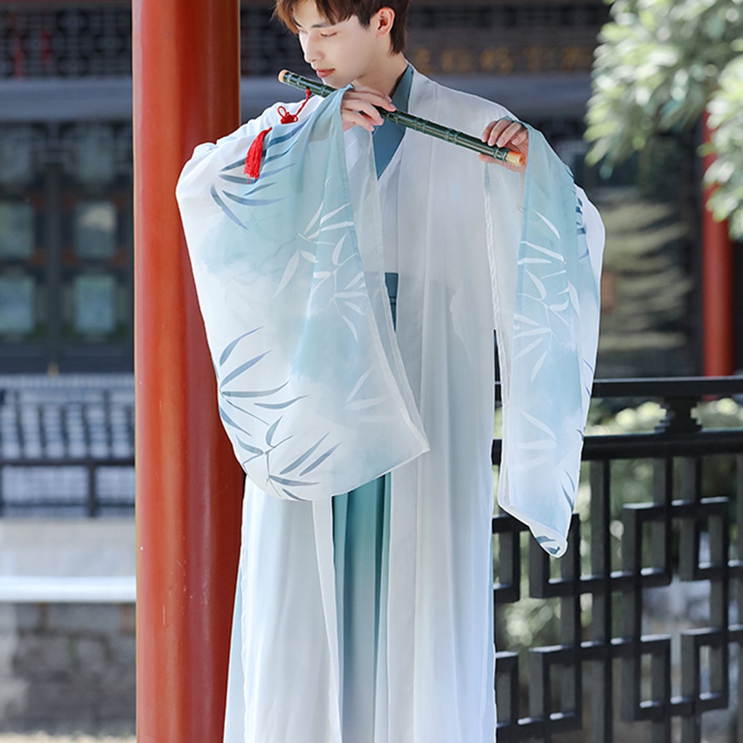 Men's Hanfu, Bamboo Print Hanfu for Men, Elegant Ancient Style Clothing ...