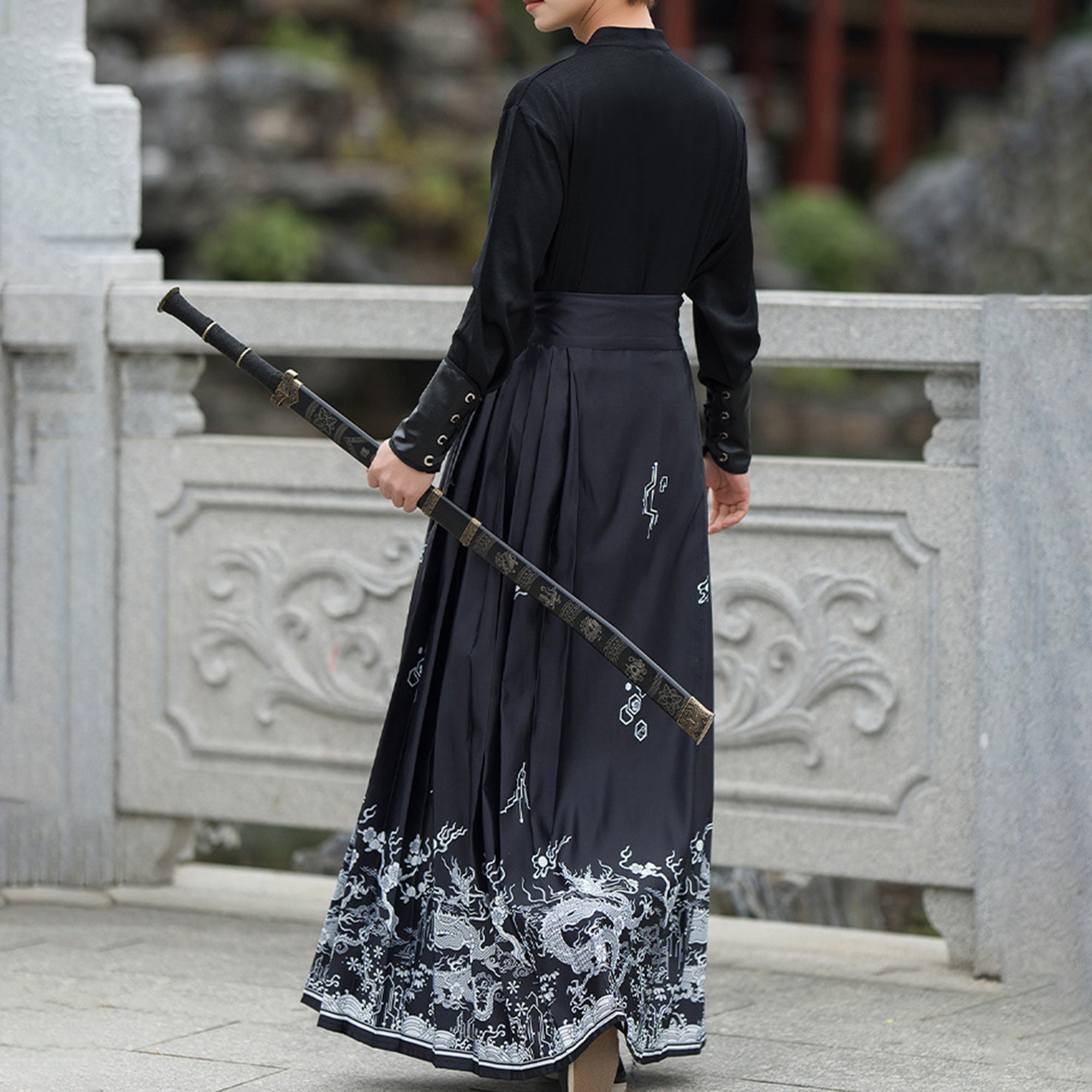 Men's Antique Hanfu, Chinese Horse-faced Hanfu for Men, Long-sleeved ...