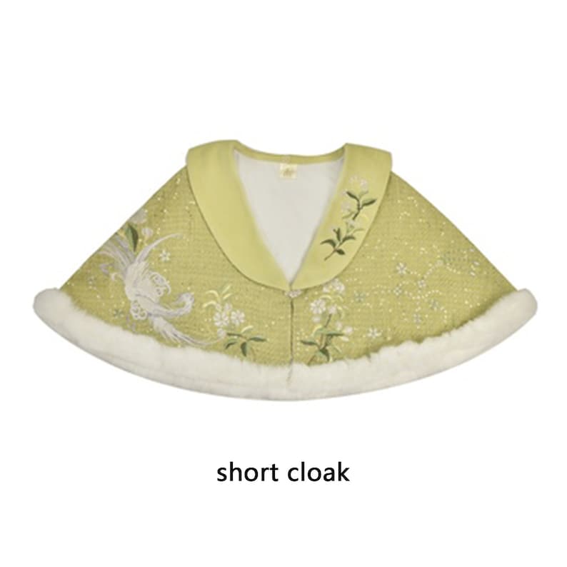 Hanfu Embroidered Cloak, Pear Velvet Cloak, Embroidered Green Cloak ...