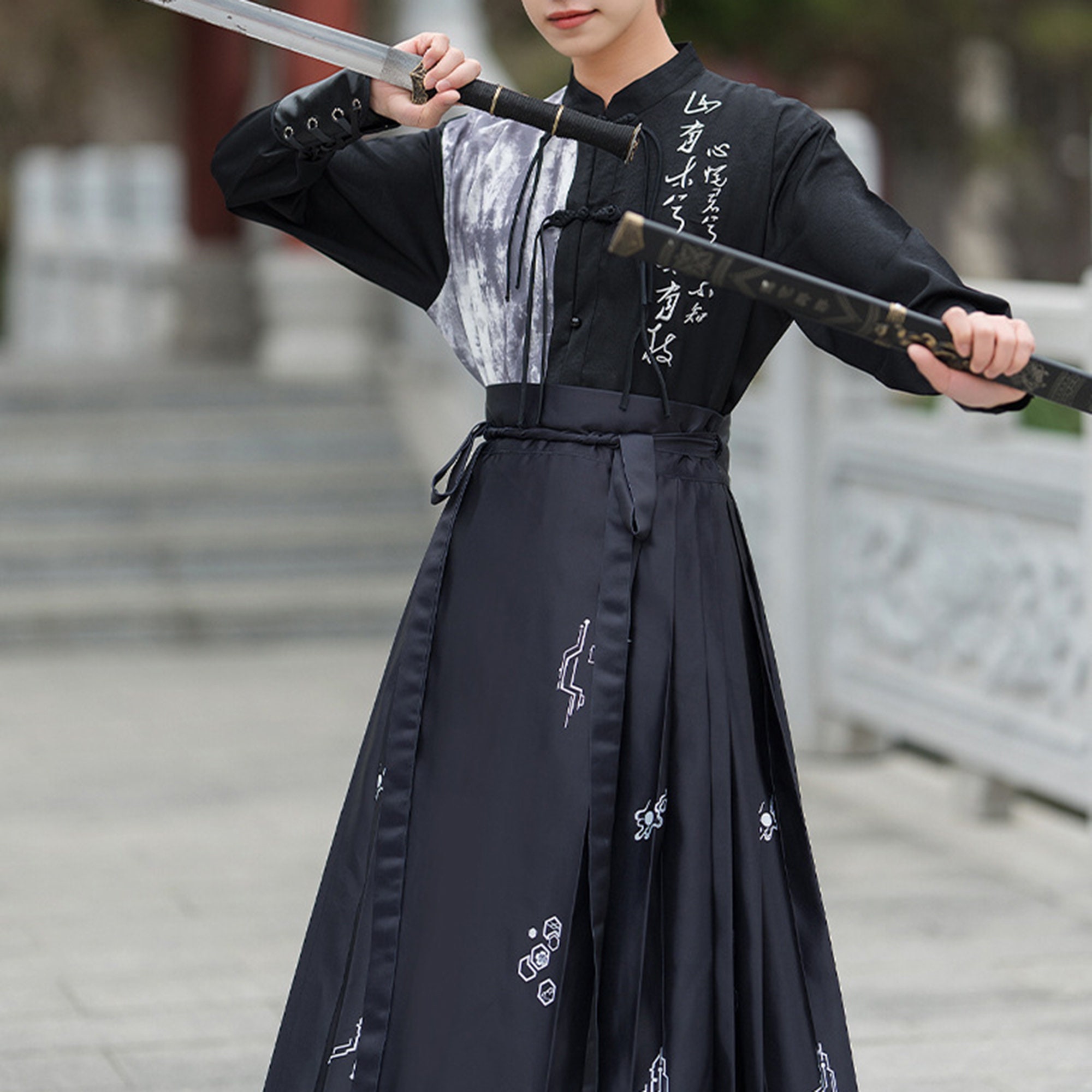 Men's Antique Hanfu, Chinese Horse-faced Hanfu for Men, Long-sleeved ...