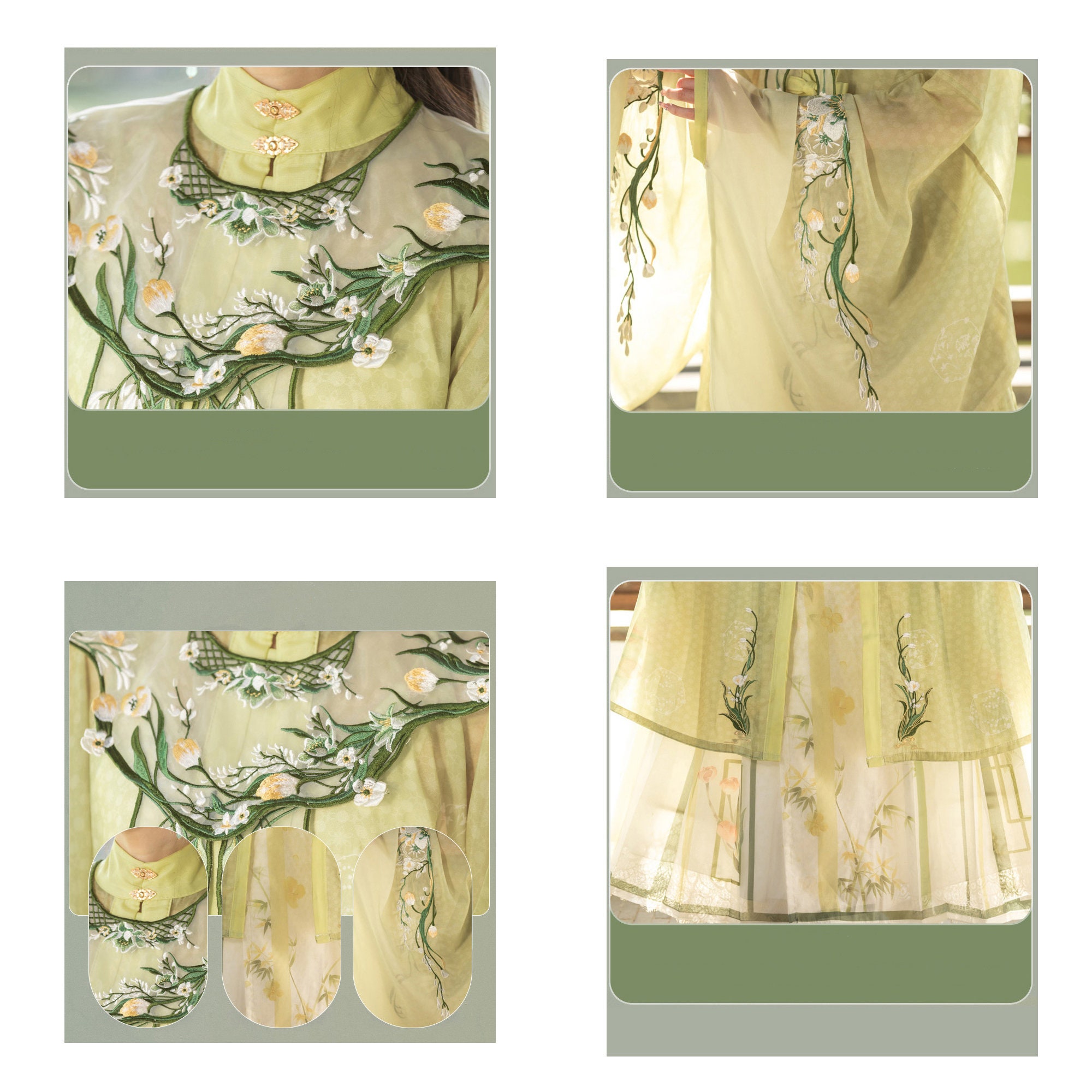 Traje Hanfu original, cárdigan con cuello, falda con cara de caballo y ...