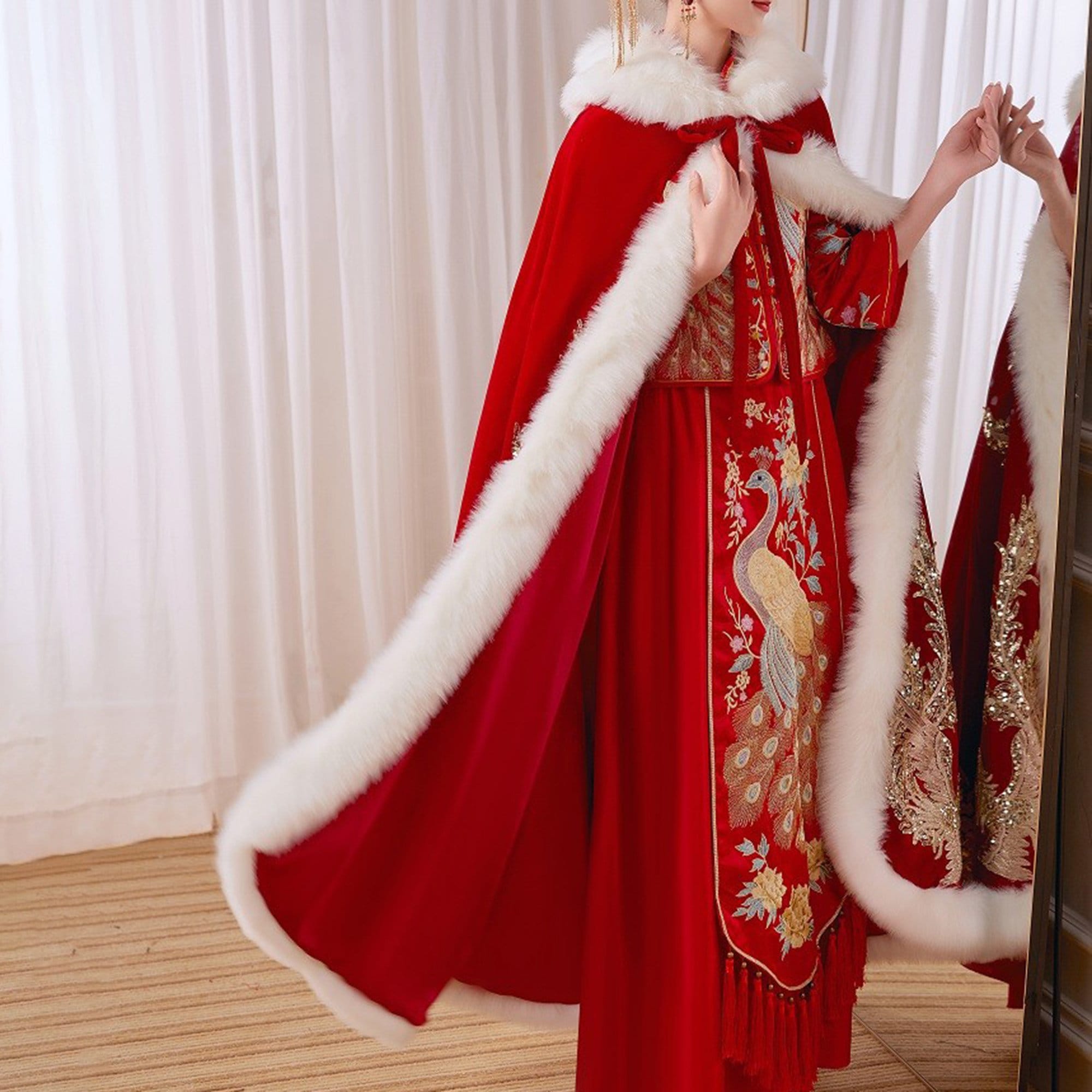 Ancient Chinese Style Cloak Bridal Xiuhe Cloak Thickened - Etsy