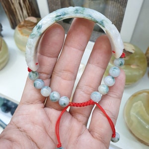 Jade Half Bangle Good Fortune Bracelet | Type A Natural Jadeite ...