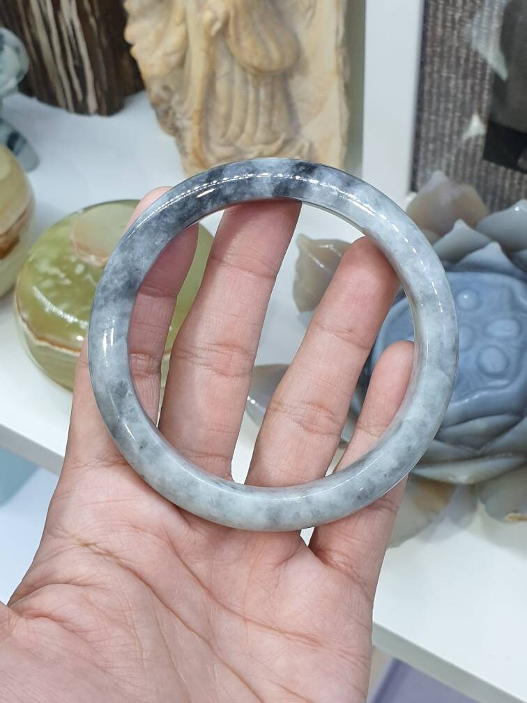Gray Jade Gent's Bangle size 67.5 - Etsy