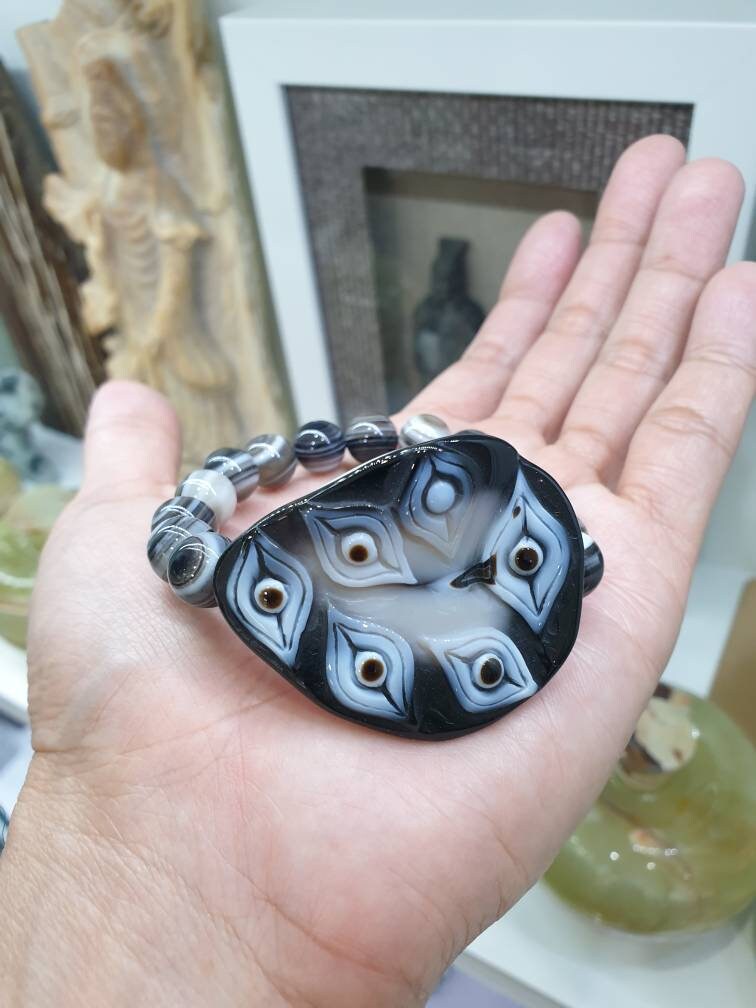 Onyx Evil Eyes Ocular Amulet Bracelet - Etsy