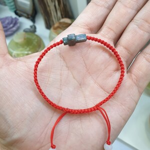 Cross Red Thread Bracelet | Natural Semiprecious Stone Beads ...