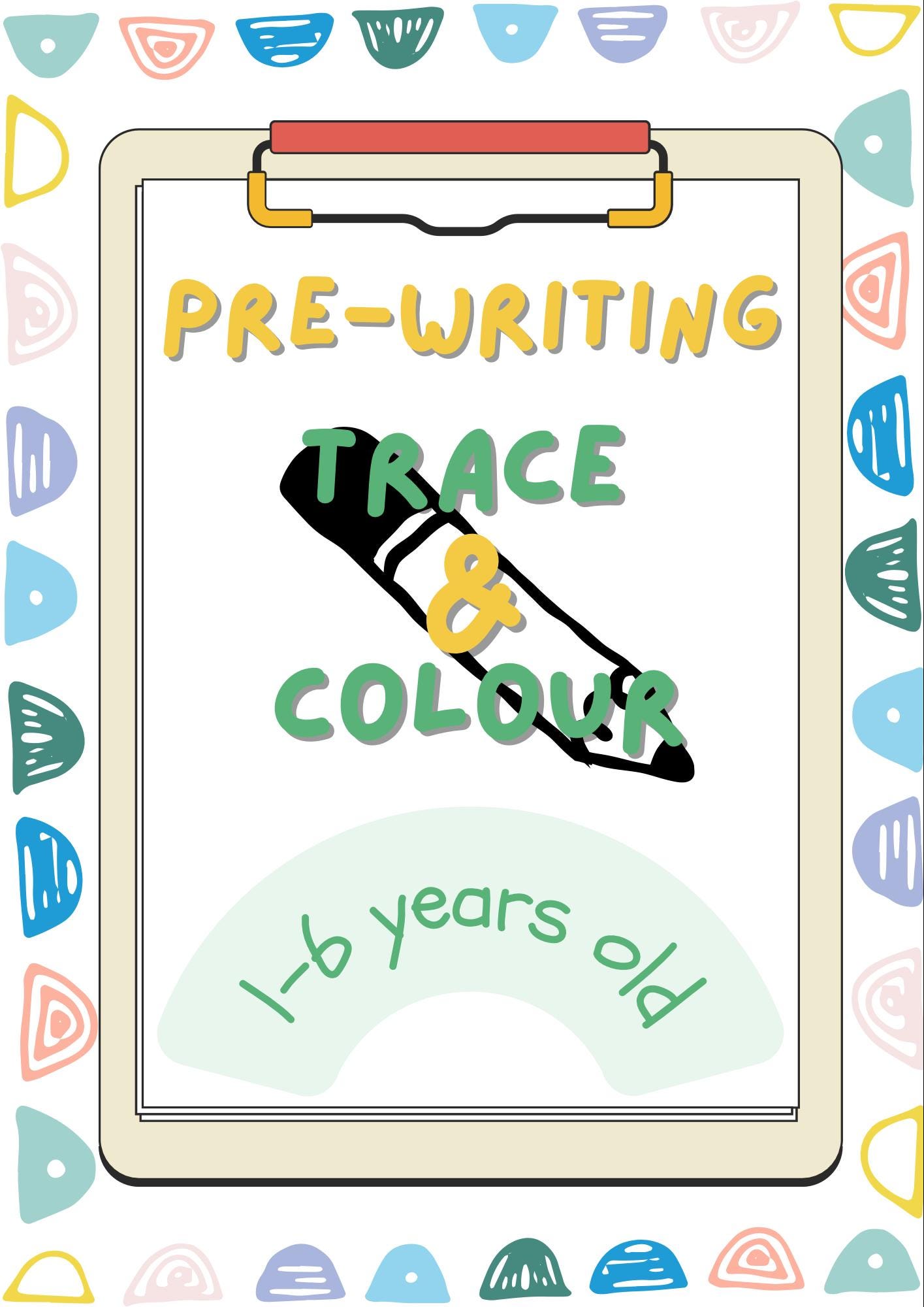 Trace & Colour Sheet (pre-writing) - Etsy