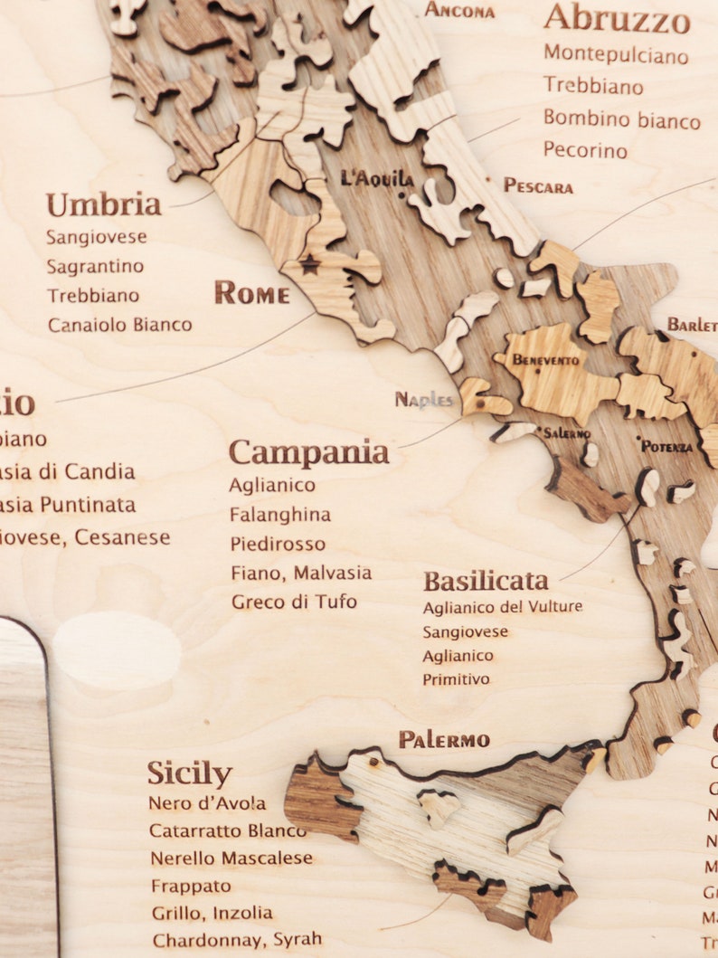Italy Wine Regions Map, Apartment Decor Aesthetic Living Room Wall ...