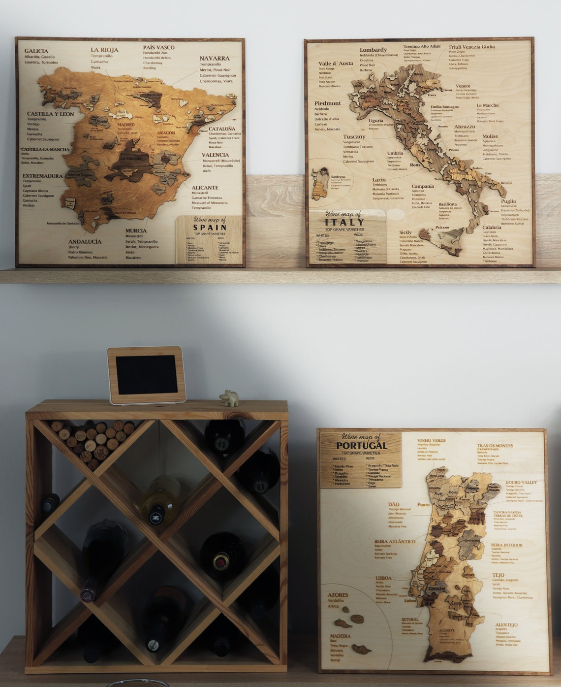 Map Wall Art - Potrugal Wine Map, Gifts for Wine Lover, Decor for ...