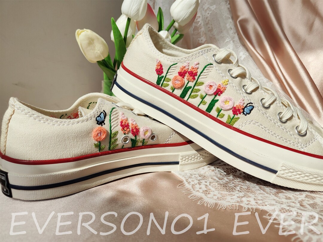 Custom Converse Low-top Converse Chuck Taylor 1970s Custom Embroidered ...