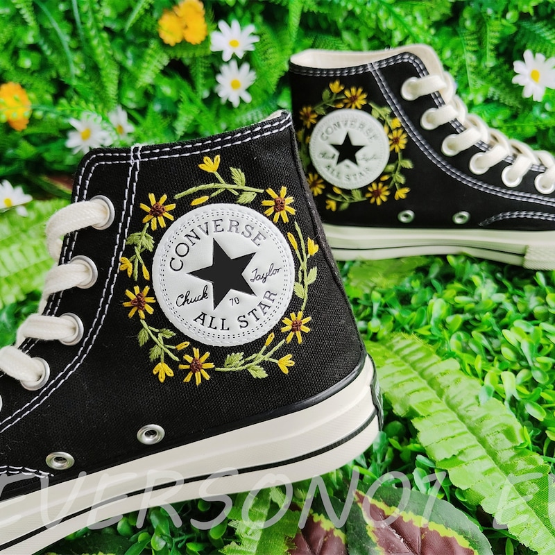 Sunflower Converse - Etsy