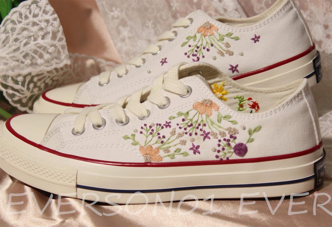 Custom Converse Low-top Converse Chuck Taylor 1970s Custom Embroidered ...