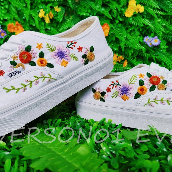 Embroidered Shoes - Etsy