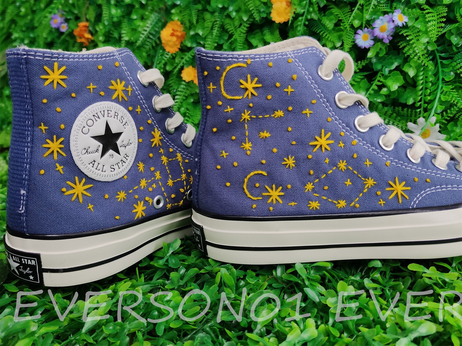 Custom Converse Embroidered Shoes Converse Chuck Taylor 1970s ...