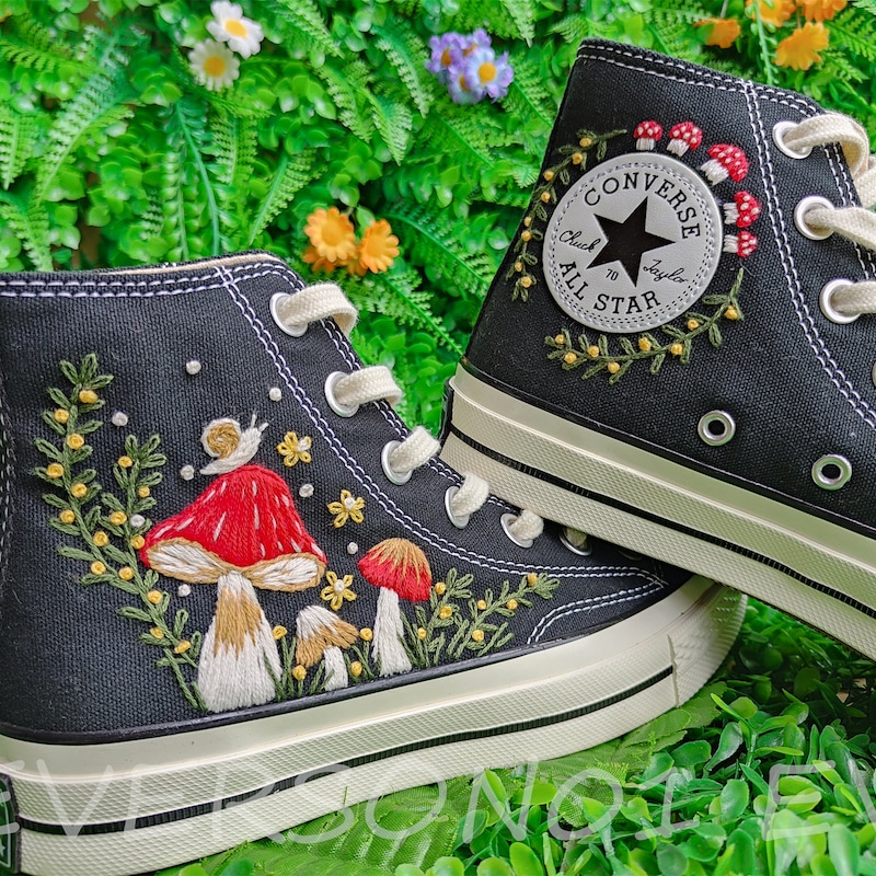 Mushroom Custom Converse - Etsy UK