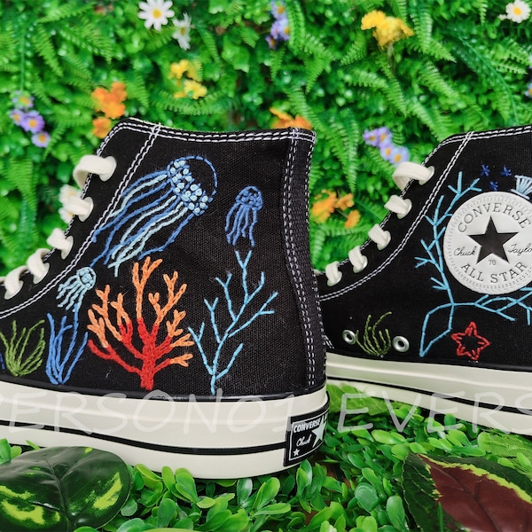 Embroidered Converse - Etsy