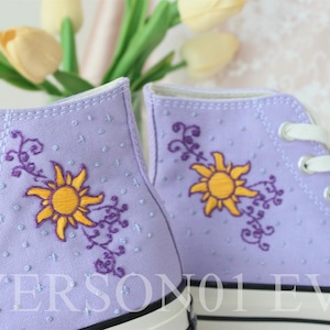 Custom Embroidered Converse Chuck Taylor 1970s: Rapunzel Wedding Shoes ...