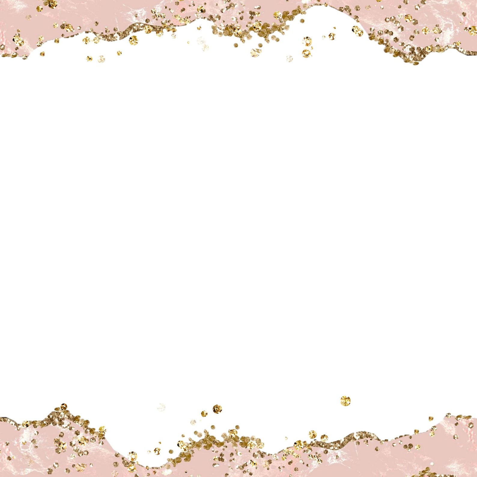 Pink Watercolor Gold Square Clipart | Glitter Border Frame | Pink Gold ...