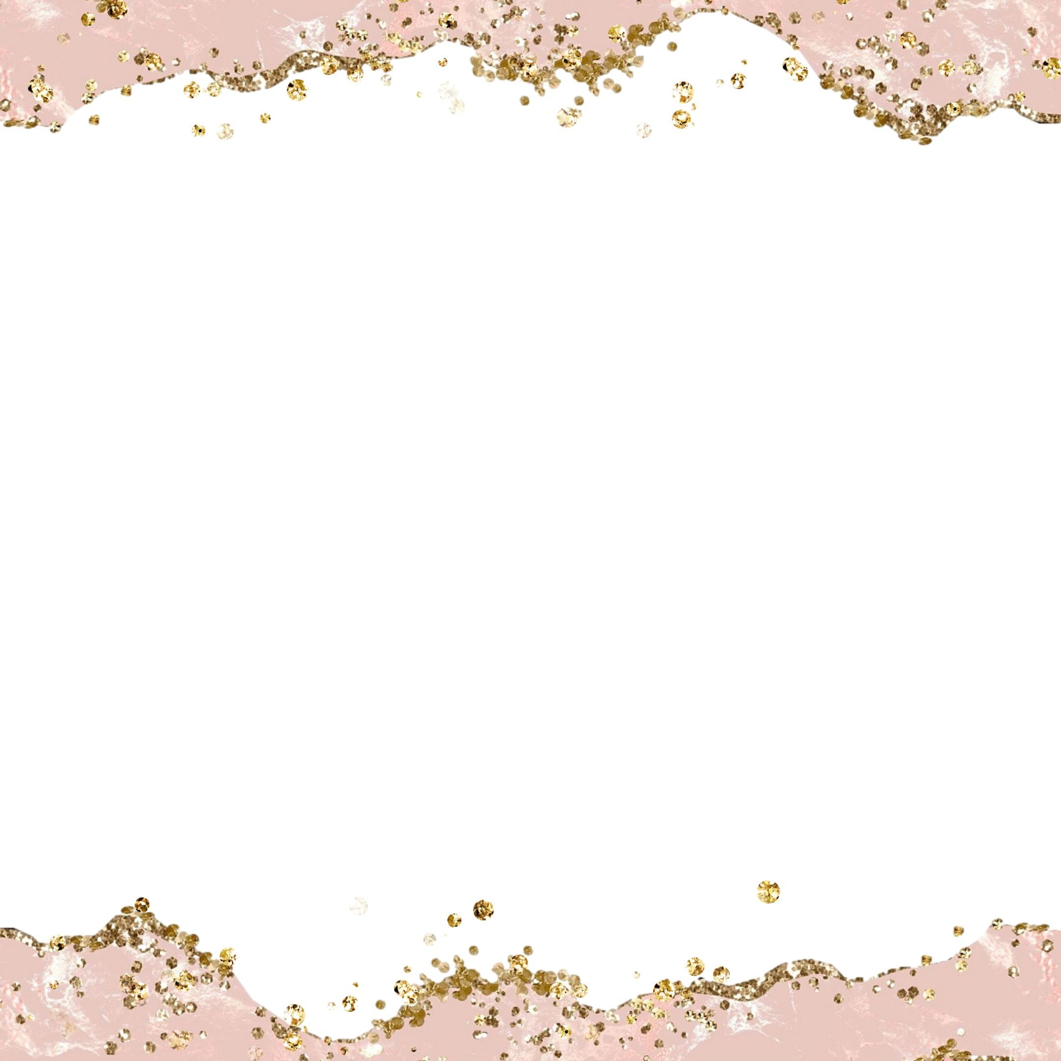Pink Watercolor Gold Square Clipart | Glitter Border Frame | Pink Gold ...