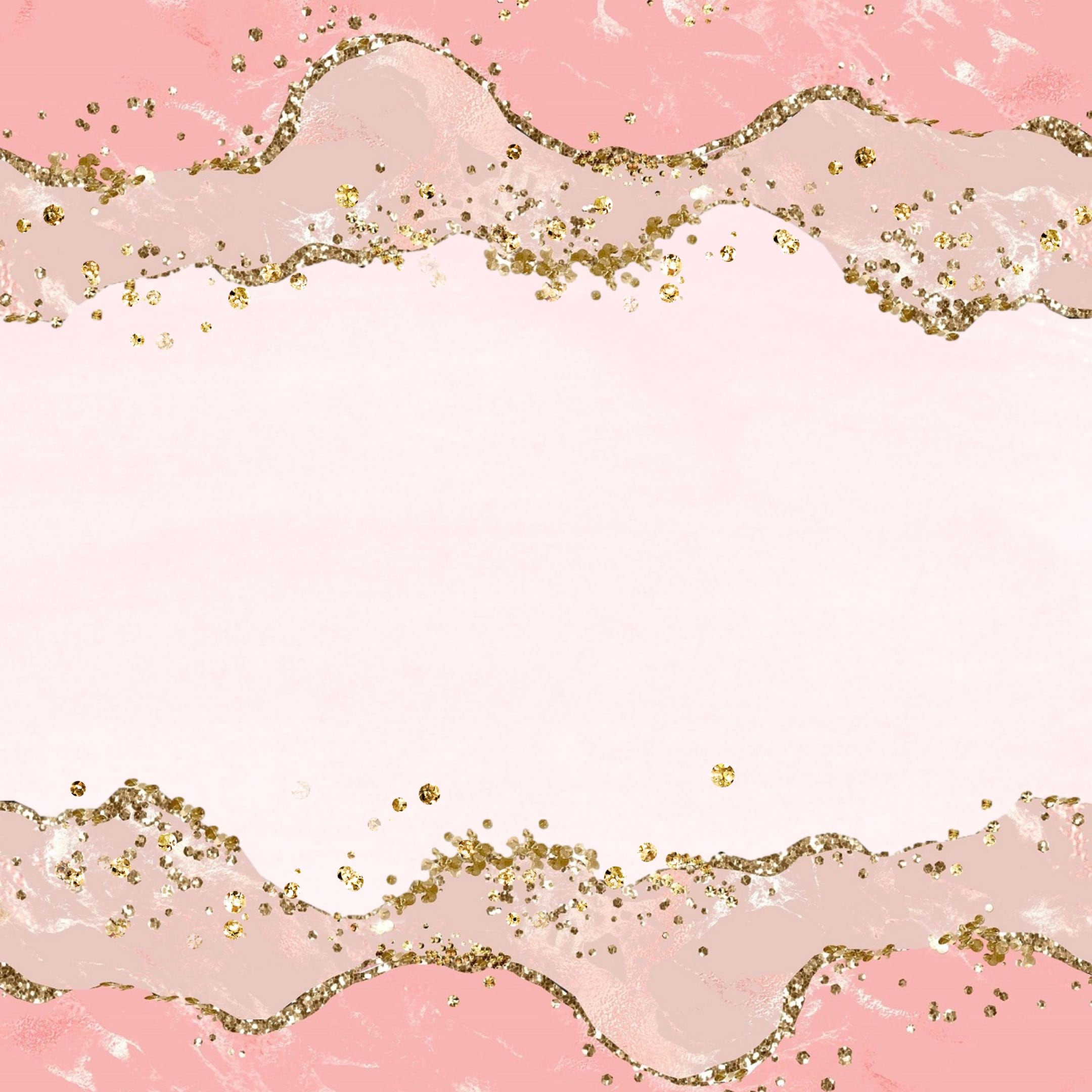 Pink Watercolor Gold Square Clipart | Glitter Border Frame | Pink Gold ...
