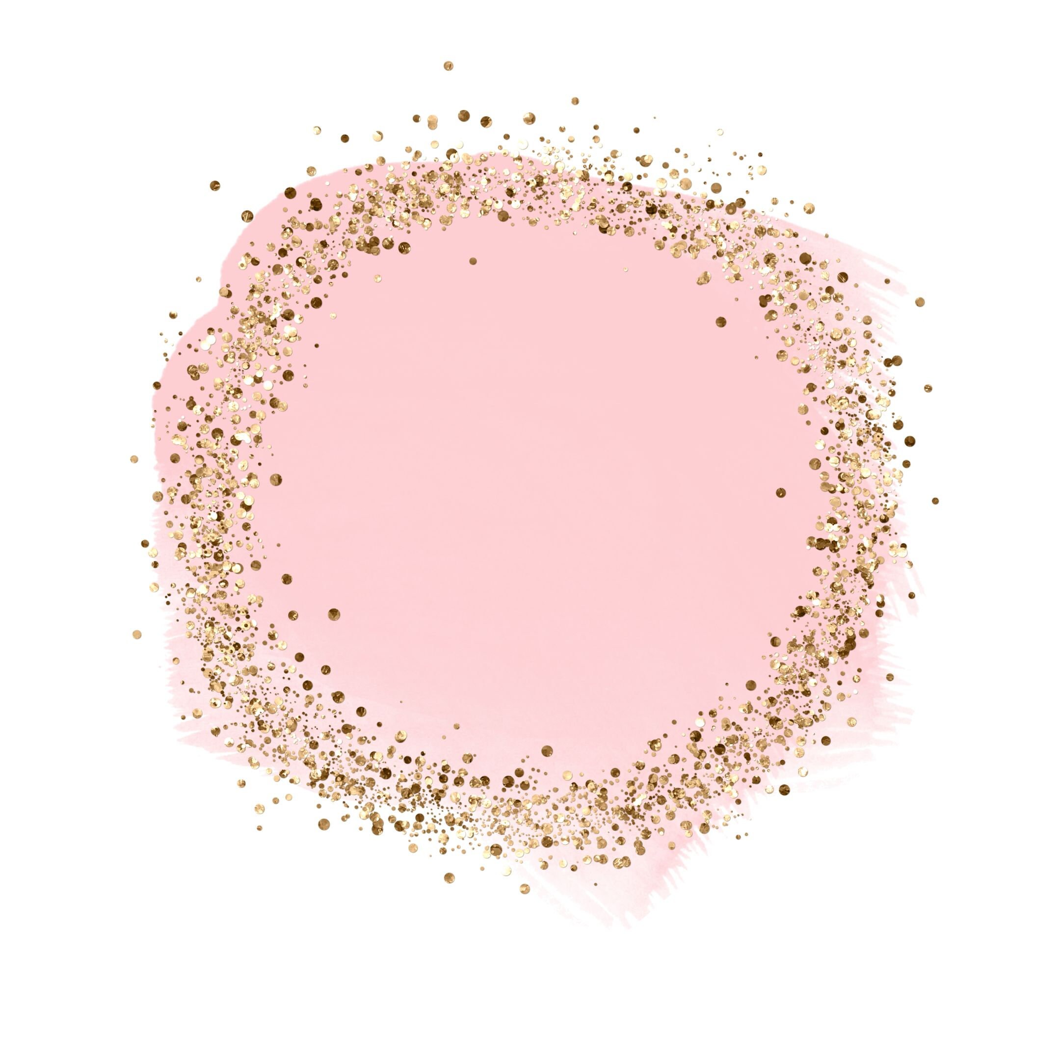 Pink Watercolor Gold Round Clipart | Glitter Border Frame | Pink Gold ...