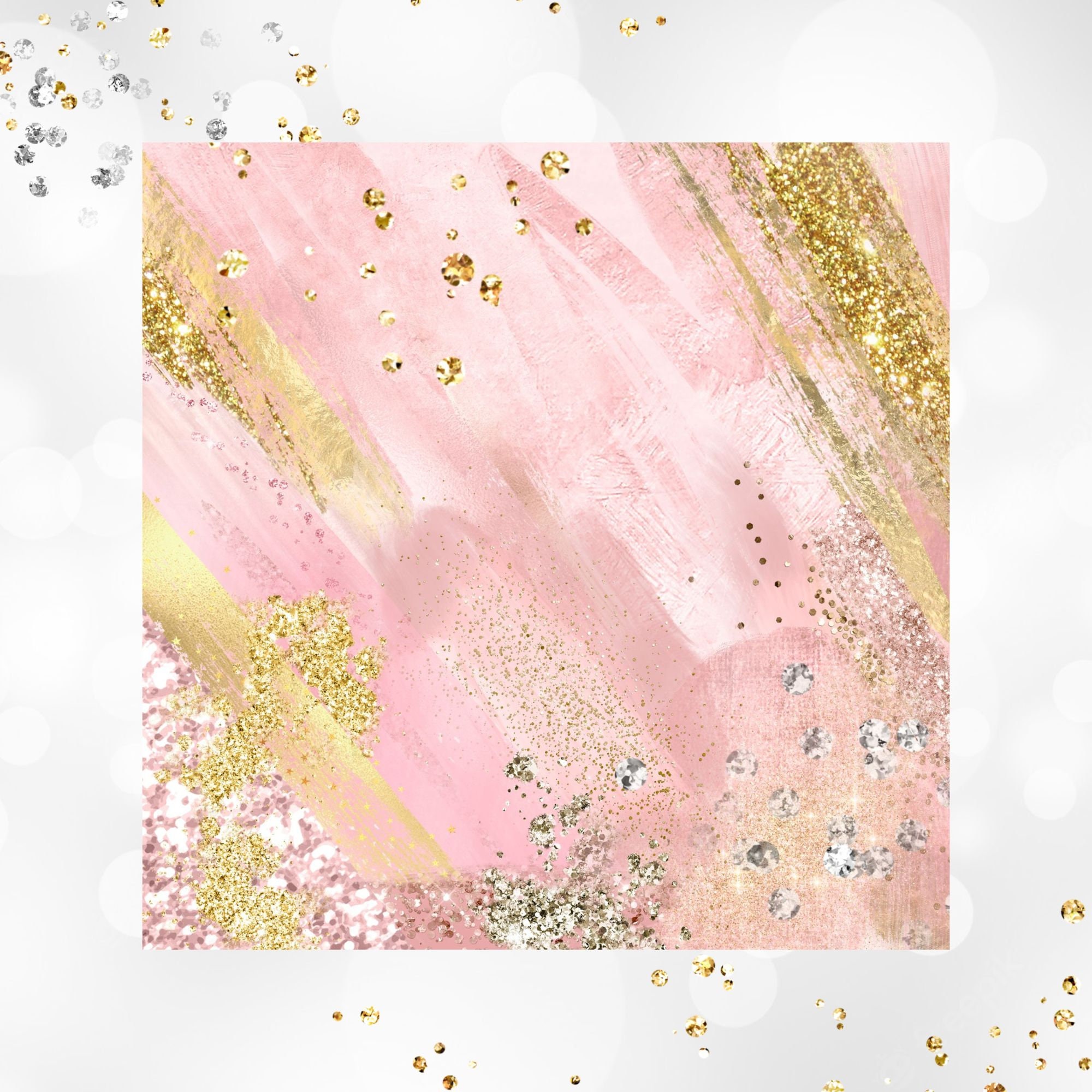 Glam Rose Gold Digital Paper - Watercolor Glitter Stripe Backgrounds ...