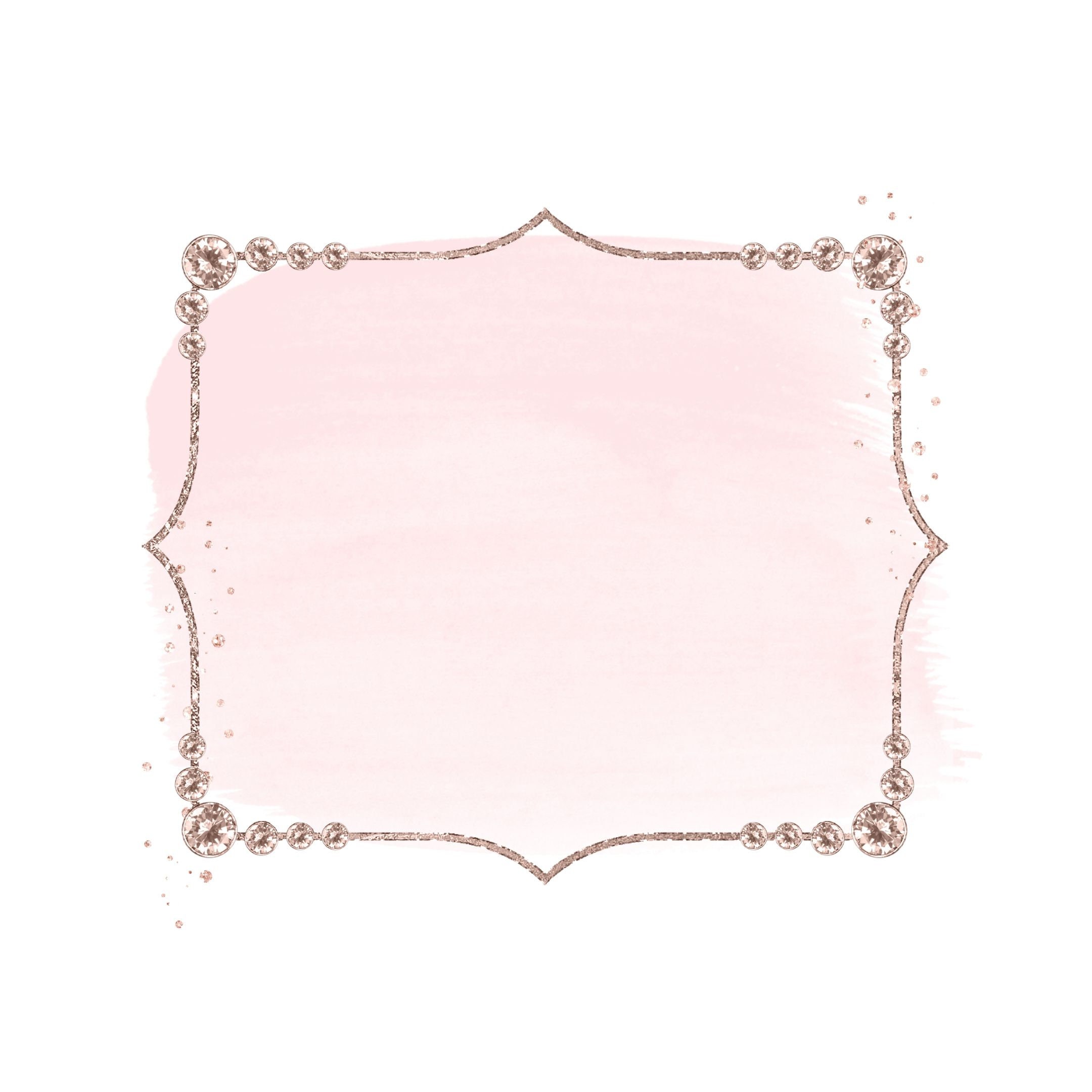 Rose Gold Square Clipart | Diamond Border Frame | Rose Gold Frame| Logo ...