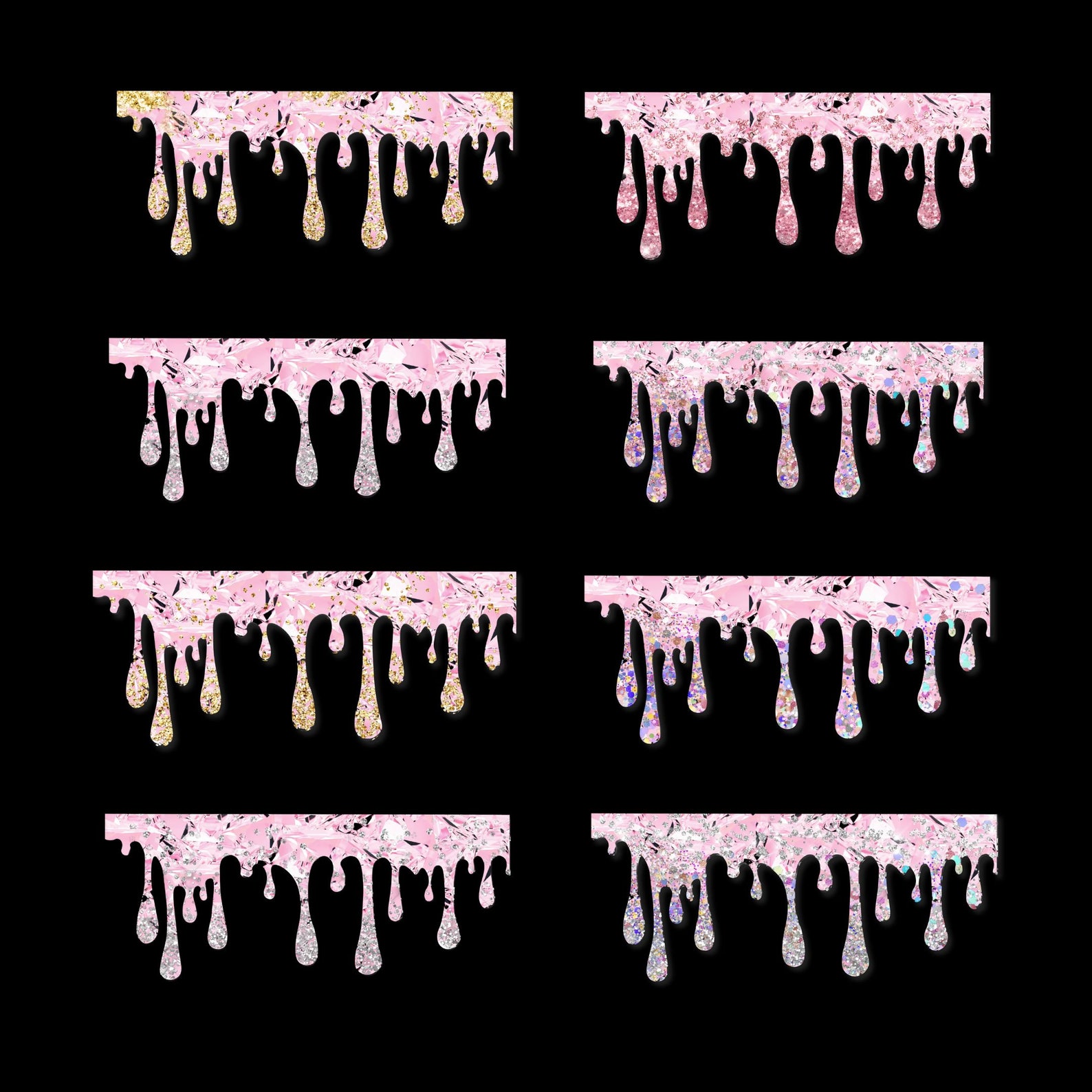 Pink GLITTER DRIPPING, Dripping Glitter Clipart, Glitter Pink Drips ...
