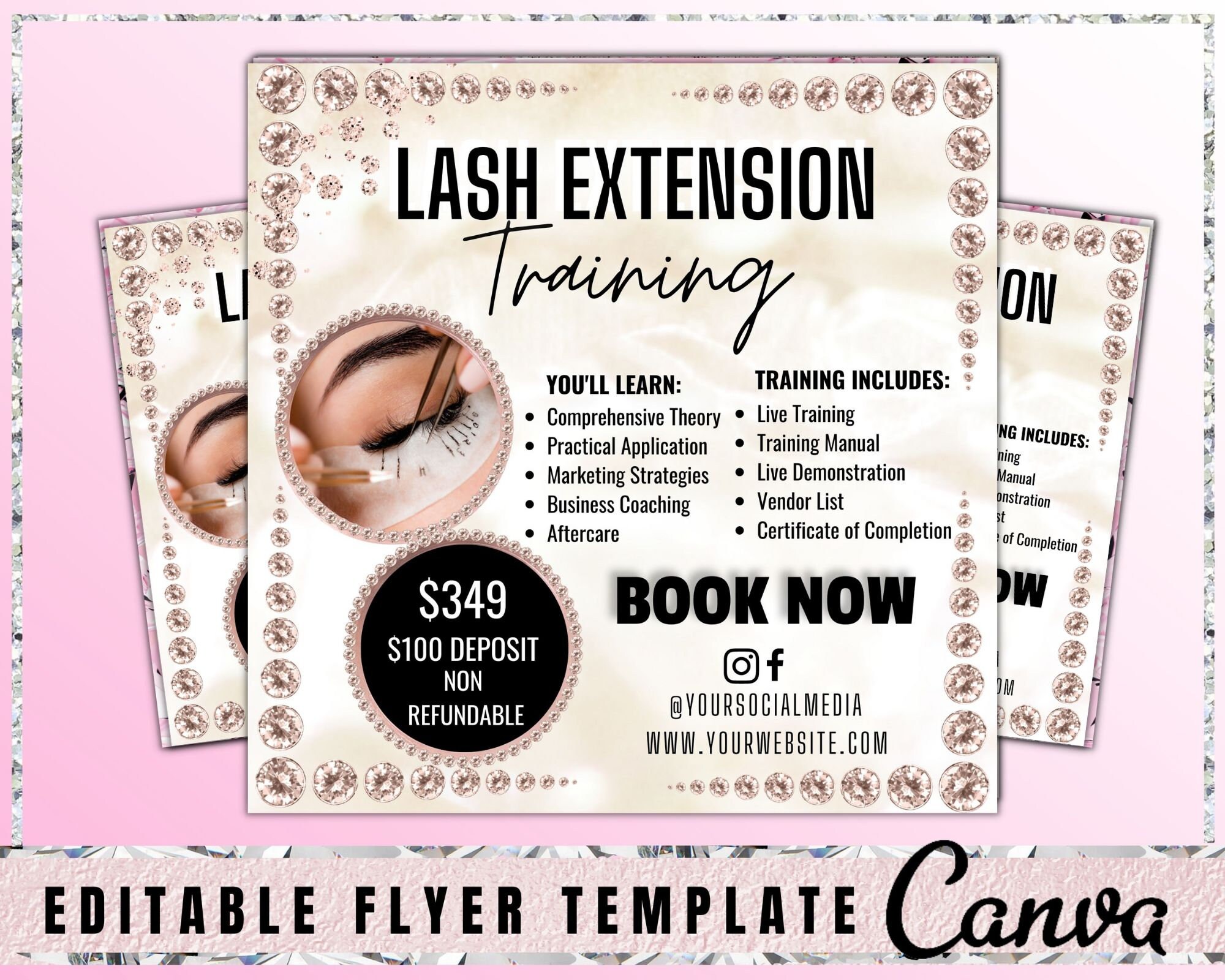 Lash Training Flyer, Lash Flyer, Lash Template, Lash Extension Flyer ...